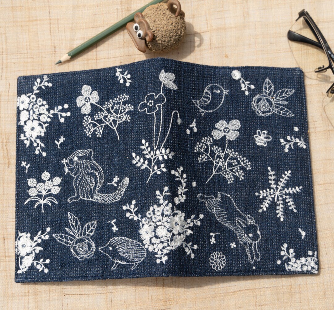Forest Animals Embroidery Journal Cover A5 B6 Handmade Notebook Jacket ...