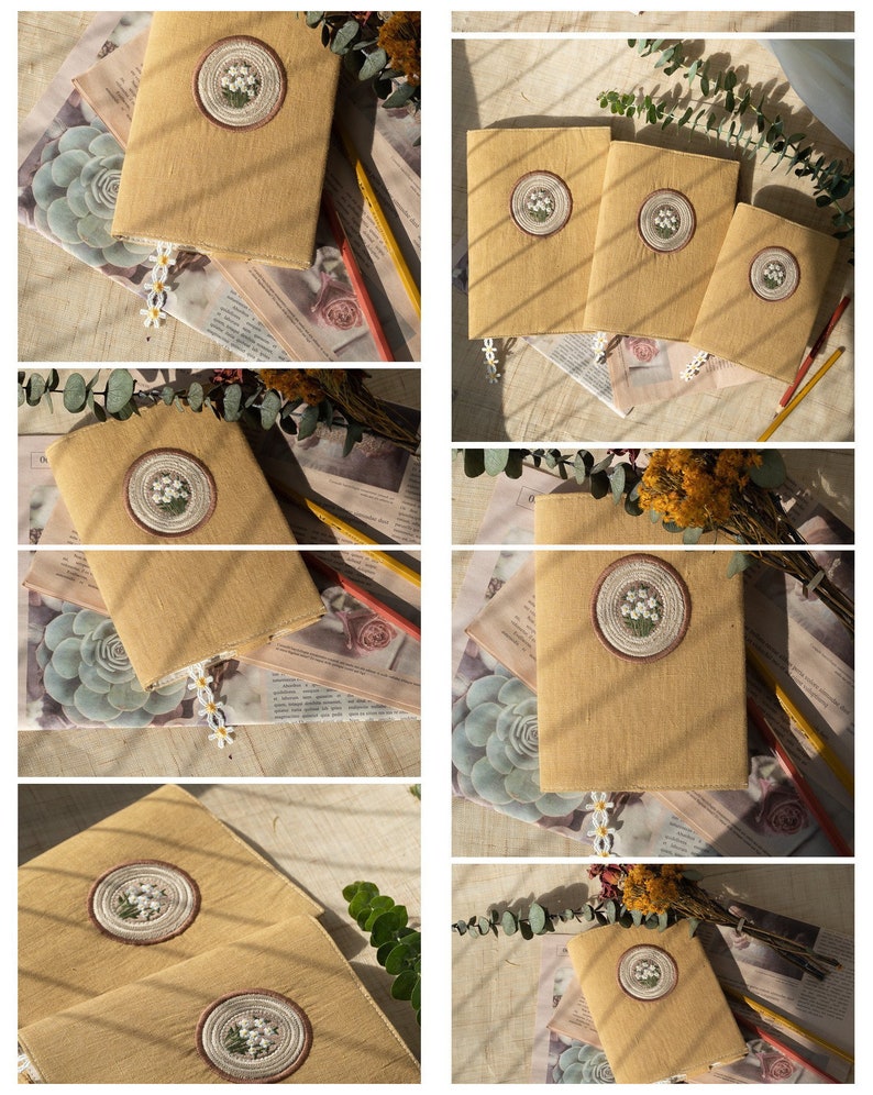 Daisy Calendula Journal Cover Embroidery A5 B6 A6 Notebook - Etsy