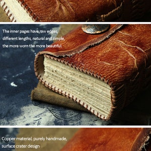 Retro Cowhide Notebook Journal Thickened Custom Leather Diary A6 A5 A4 ...