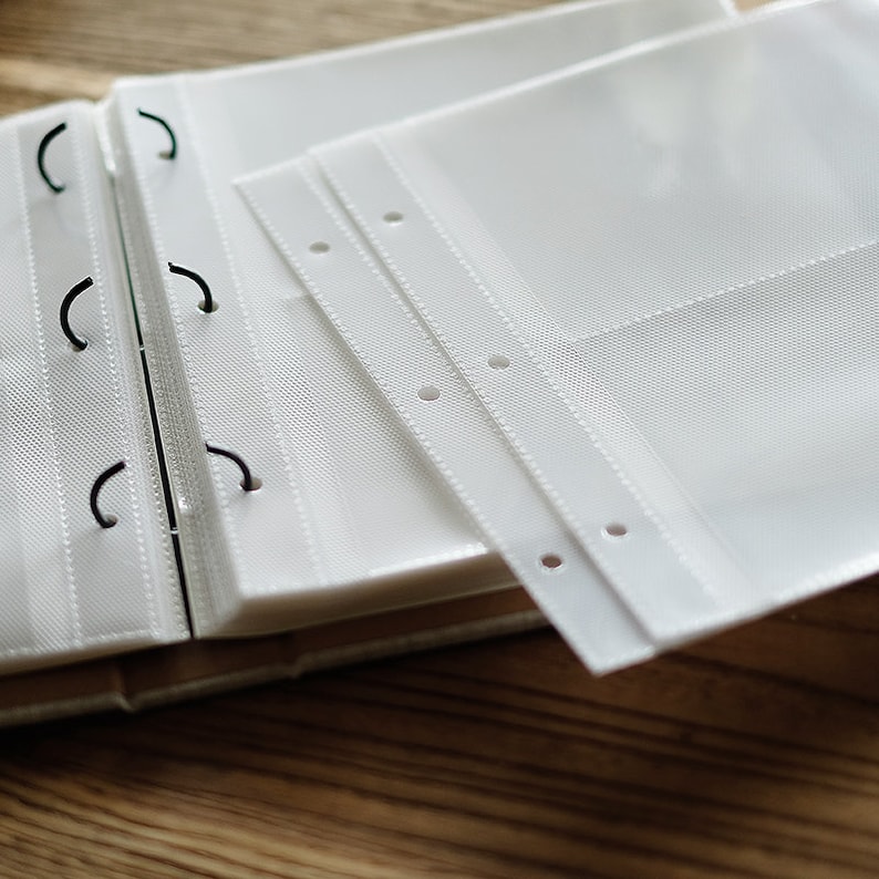 Loose Leaf 4 x 6 inch Transparent Pockets White Black Inside | Etsy