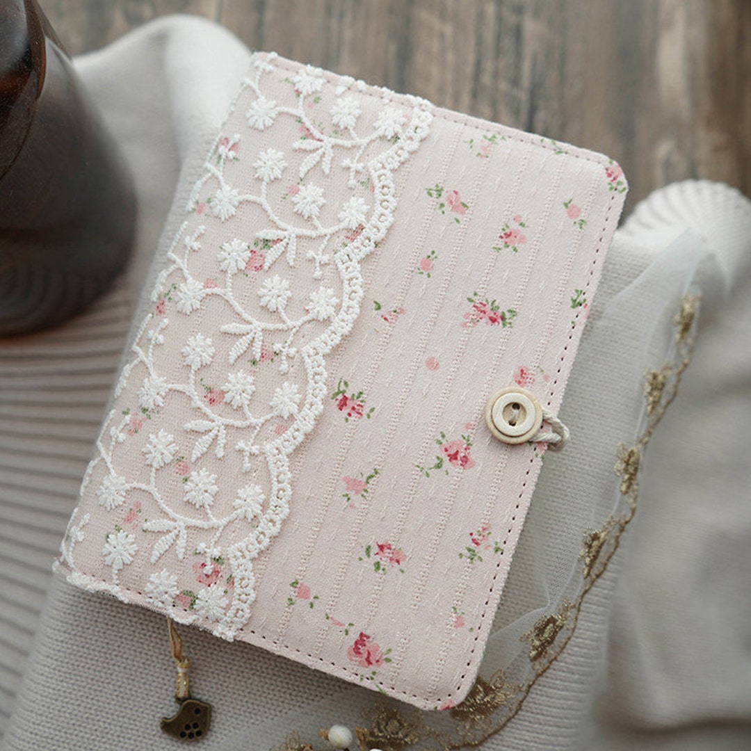 Pink Flower Lace Notebook Original Fabric Journal A5 A6 - Etsy