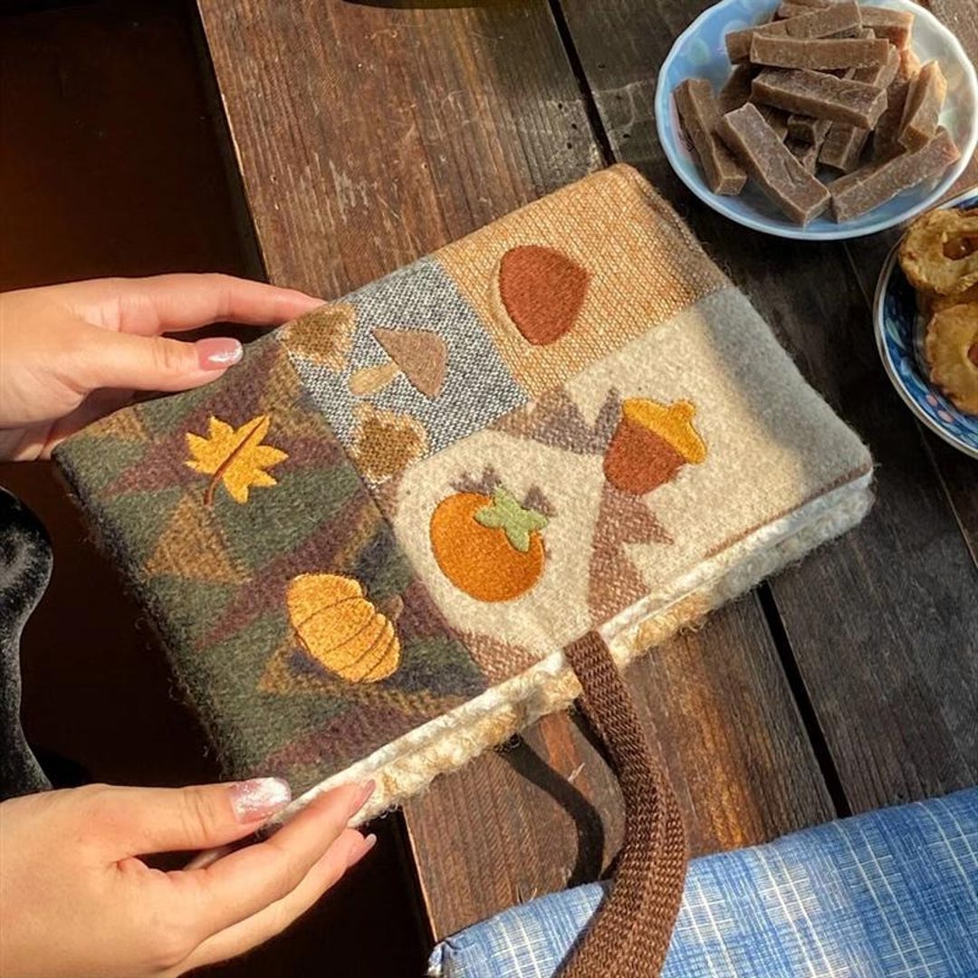 A5 Original Patchwork Notebook Cover With Embroidery Autumn Fruit ...