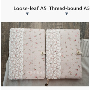 Pink Flower Lace Notebook Original Fabric Journal A5 A6 - Etsy