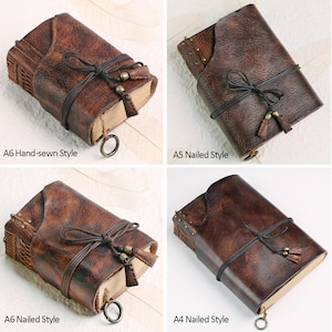 Vintage Cowhide Leather Journal Hand-dyed Antique Travel Notebook With ...