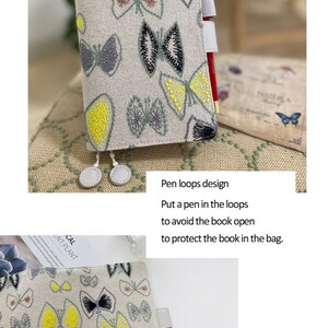 Hand-made Embroidered Butterfly Notebook Cover, Fabric-leather Art ...