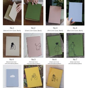 Personalized Embroidery Linen Notebook Journal Hard Cover Large ...