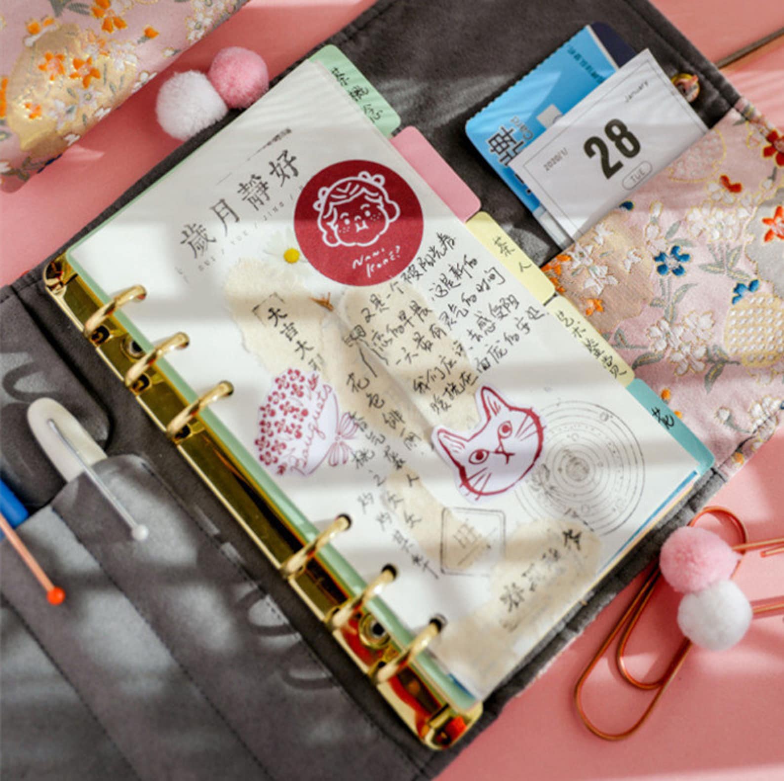 Loose-leaf Embroidery Journal Set Fabric Surface A5 A6 - Etsy