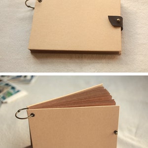 Blank Ring Binder Kraft Scrapbook Album Leather Bound 66 Pages. Wedding ...