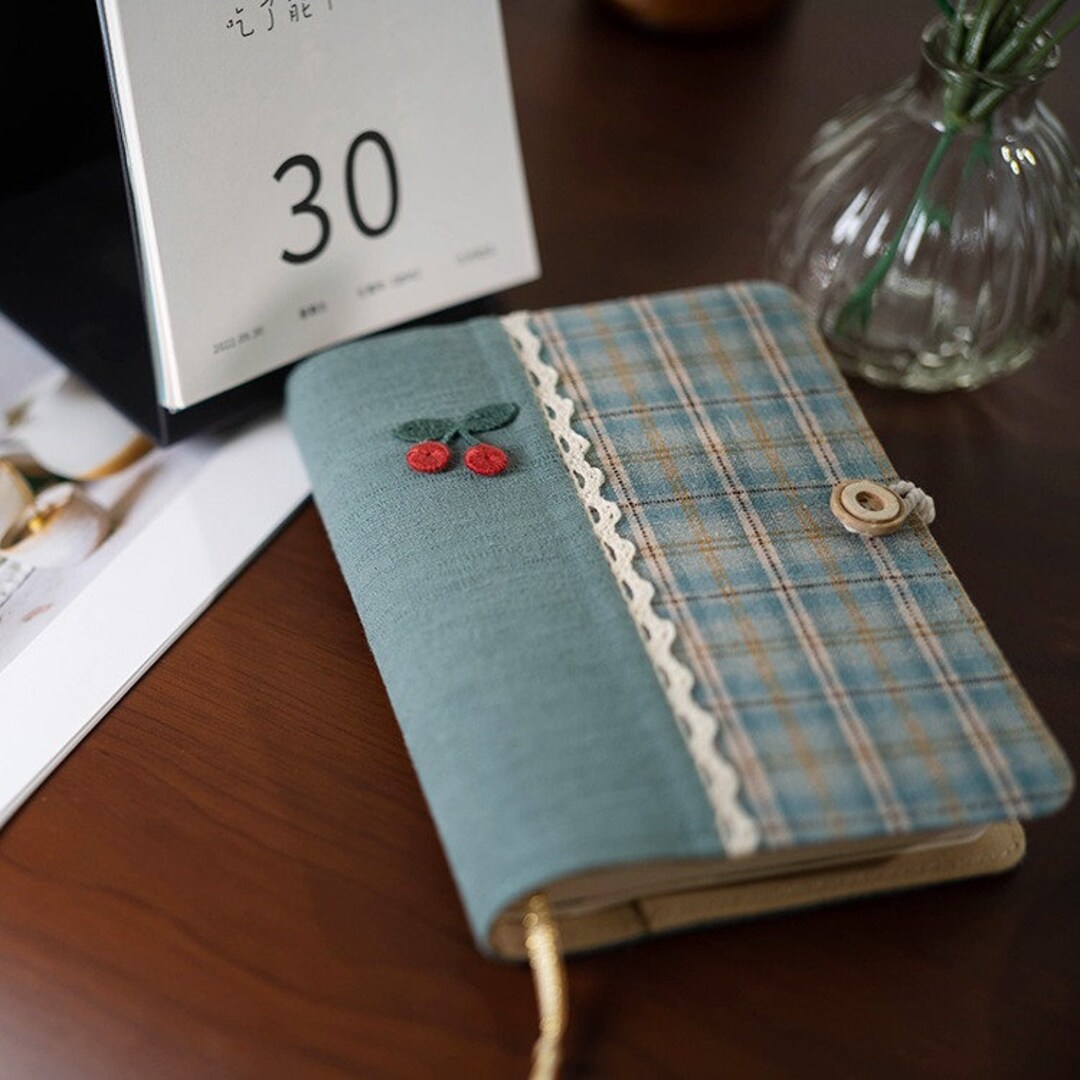 Pastoral Style Lace Fabric Patchwork Notebook Embroidered Cherry Fabric ...