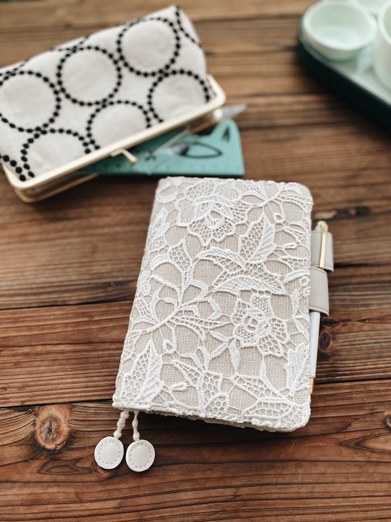 Rose Lace Journal Vintage White Lace Fabric Notebook Cover - Etsy
