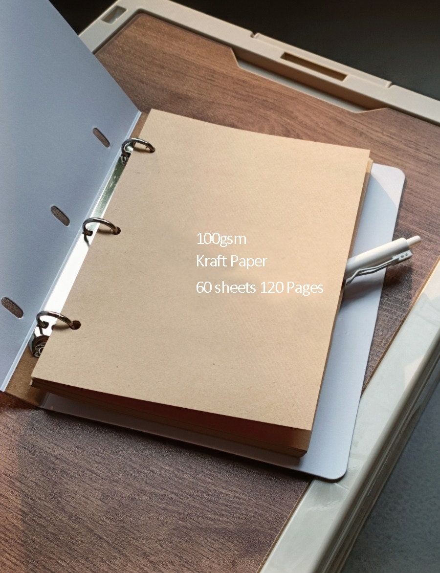 Kraft Paper Scrapbook: Rounded Corner DIY Journal With Black, White ...