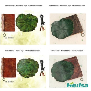Lotus Leaf Leather Notebook Upscale Cowhide Retro Handmade Journal ...