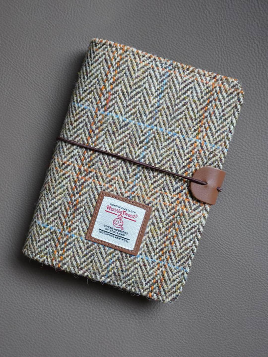 A6 Wool Tweed Handmade Journal, Personalized Upscale Wool Planner Retro ...