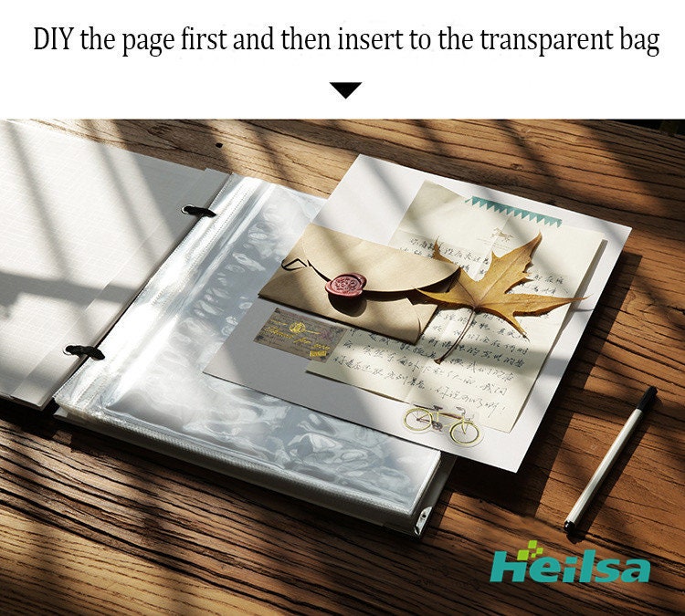 13'' Large Pocket Scrapbook Album. Ribbon Photo Album. Wedding ...