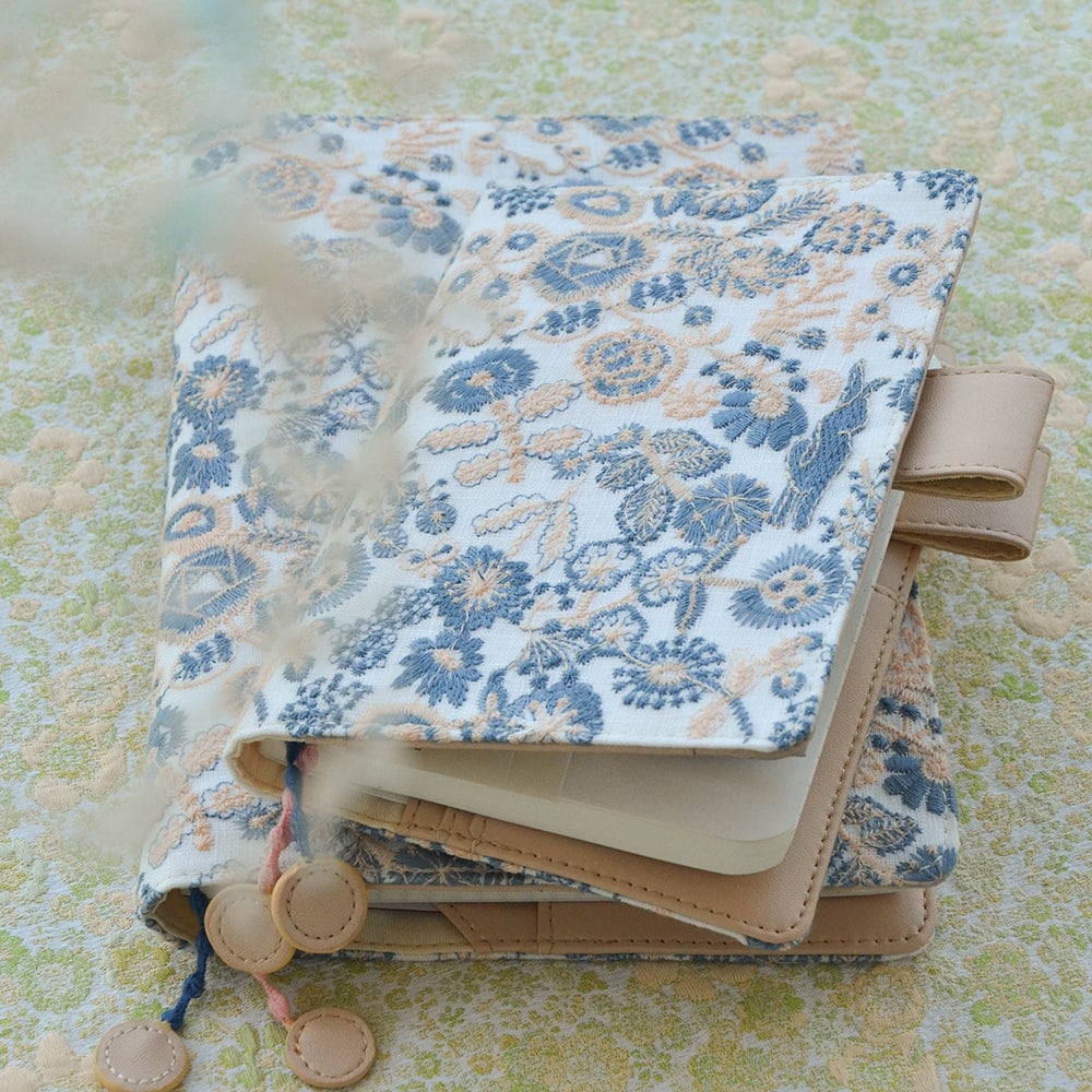Embroidered Floral Notebook Cover Flower Blossom Handmade - Etsy