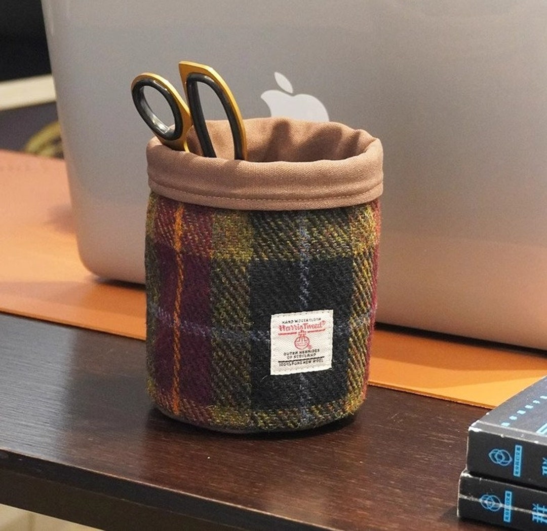 Woolen Tweed Pen Holder Vantage Wool Storage Box Multi-functional ...