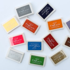15 Colors Multipurpose Water-based Pigment Ink Pad. Ink Pad for Rubber ...