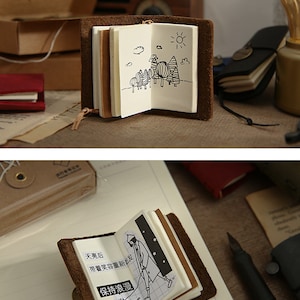 Mini Leather Leather Traveler Notebook Tiny Personalized Journal ...