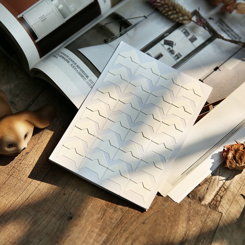 Kraft Paper Photo Mounting Corners Self Adhesive 24 Pcs/sheet | Etsy