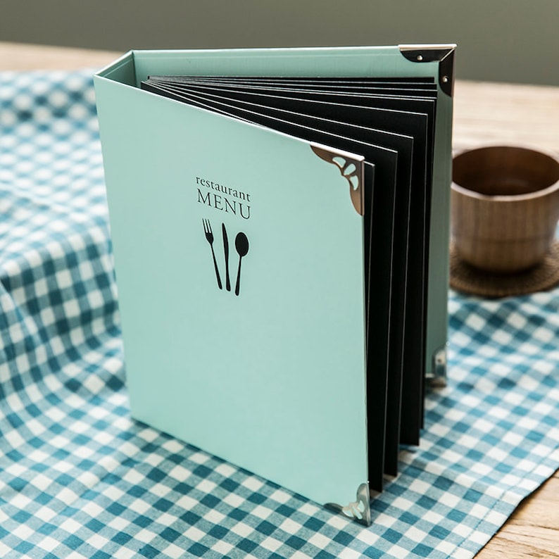White Cover Black Menu Book Ring Binder Restaurant Menu - Etsy