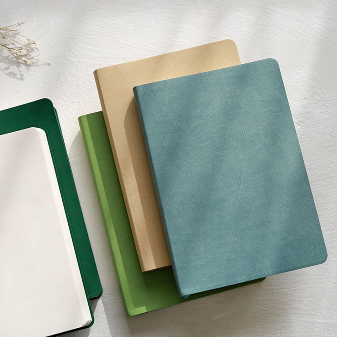 A5 PU Cover Journal Notebook. Blank Inner Page Green Pink Blue - Etsy