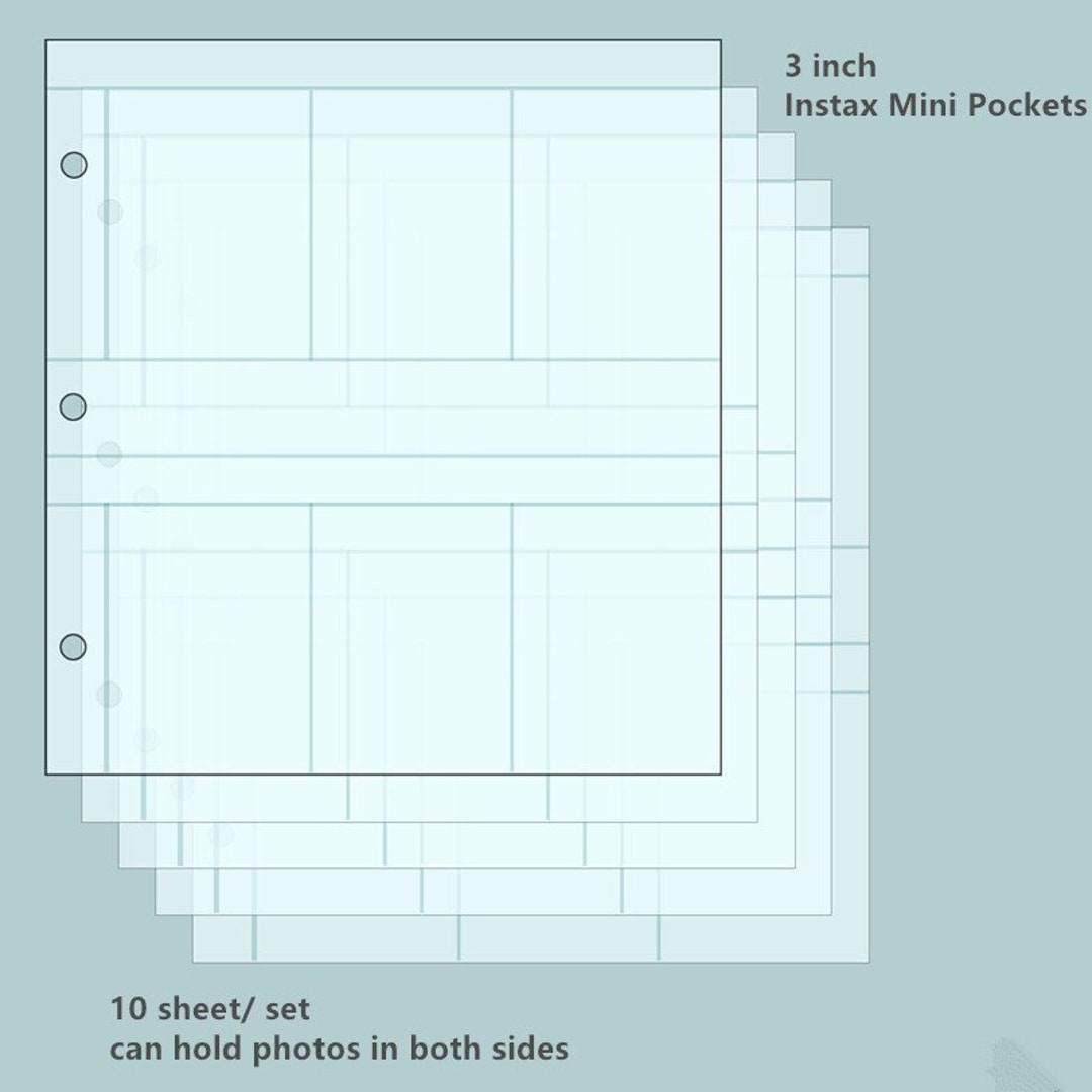 Instax Mini Photo Album Sheets With Pockets 3 Inch/ 4x6 Inch ...