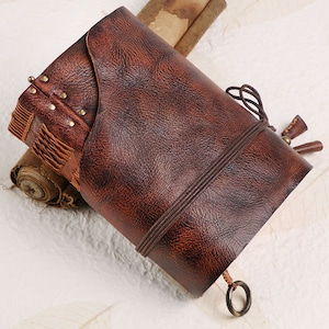 Vintage Cowhide Leather Journal Hand-dyed Antique Travel Notebook With ...
