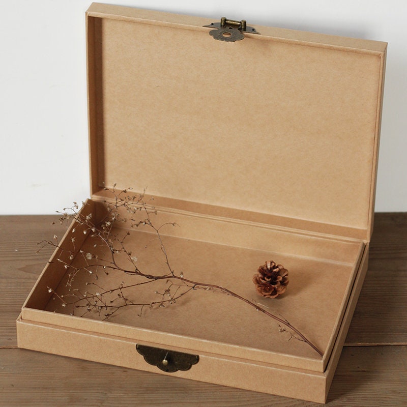 Paper Gift Box With Vintage Buckle. Large Gift Box. Wedding Guest Book ...