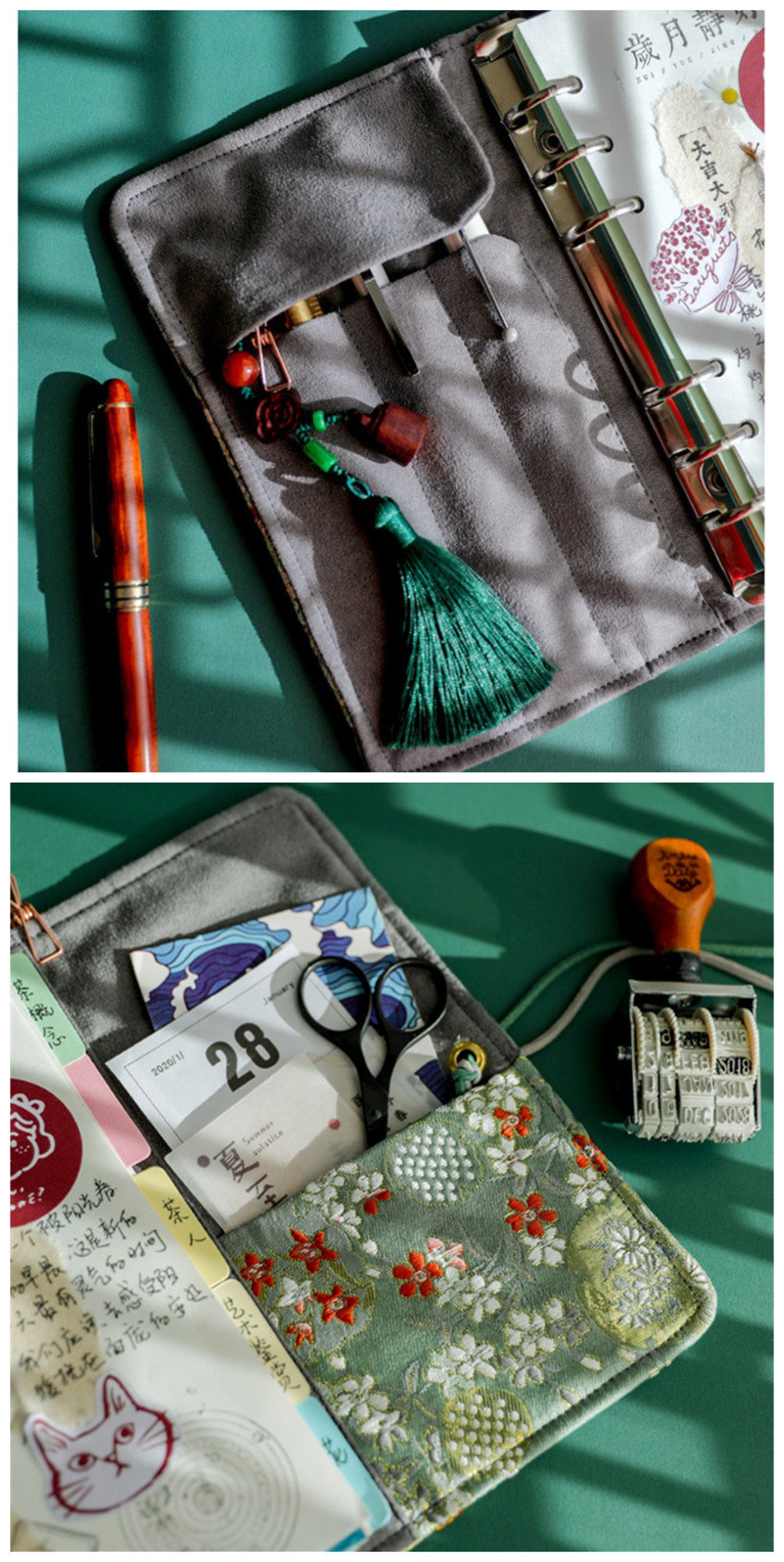 Loose-leaf Embroidery Journal Set Fabric Surface A5 A6 - Etsy