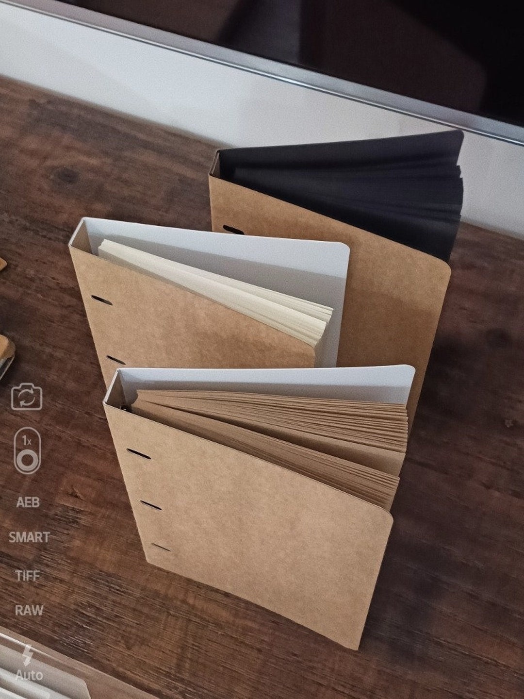 Kraft Paper Scrapbook: Rounded Corner DIY Journal With Black, White ...