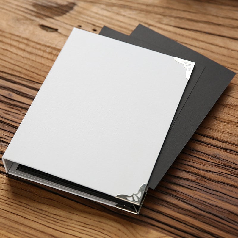 100 Pages Kraft White Blue Cover Loose-leaf Scrapbook Album, Memorybook ...