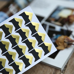 Kraft Paper Photo Mounting Corners Self Adhesive 24 Pcs/sheet 6 Colors ...