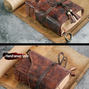 Vintage Cowhide Leather Journal Hand-dyed Antique Travel Notebook With ...