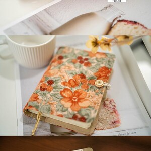 Retro Corduroy Printed Cloth Journal A5 A6 Loose-leaf Wire-bound ...