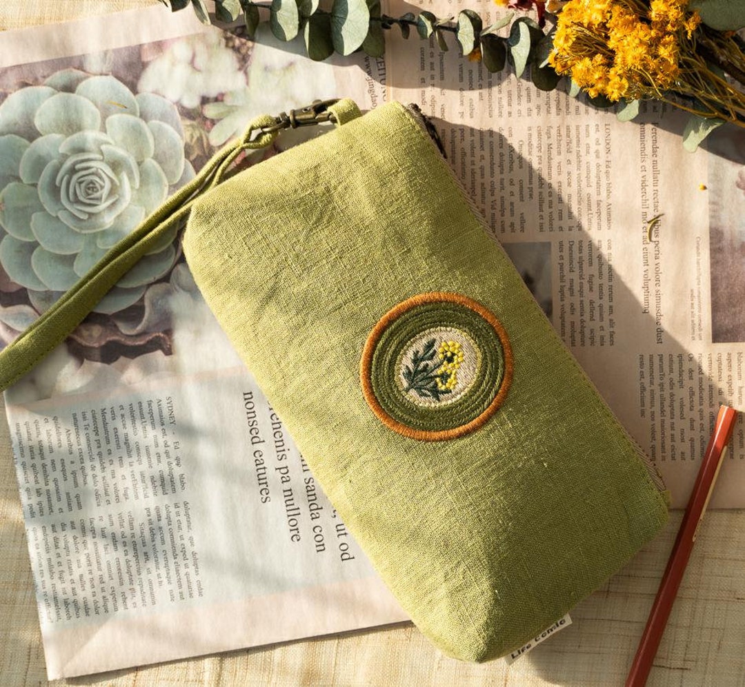 Embroidery Kit Pencil Case Zipper Pouch Portable Handmade Storage Bag ...