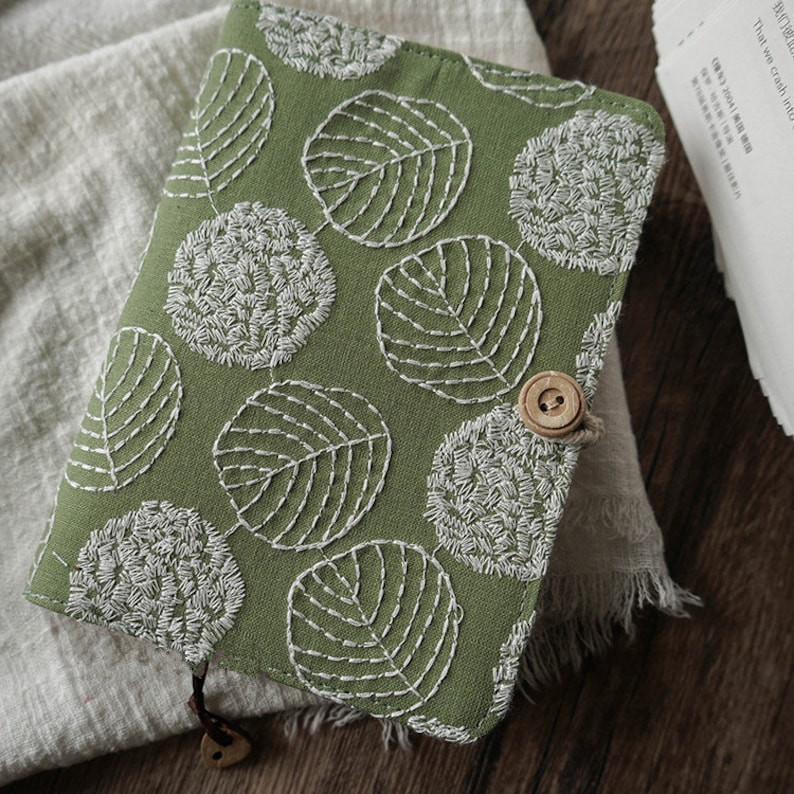 Embroidery Leaf Cloth Notebook Literary Handmade Journal A5 A6 - Etsy