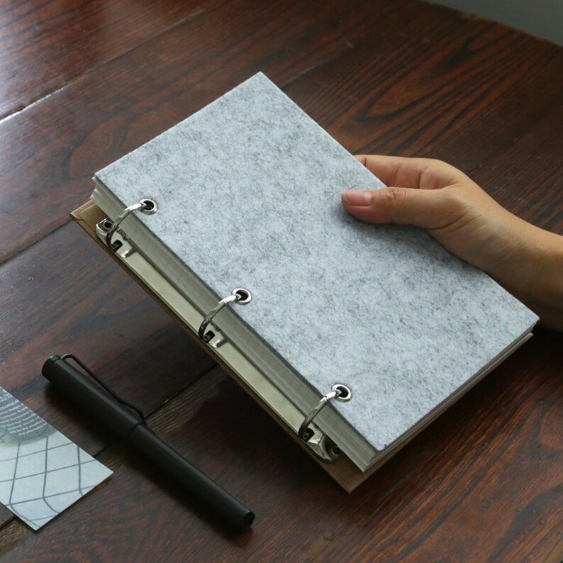 Gray Felted Journal Art Journal Felt Notebook Handmade Wool - Etsy