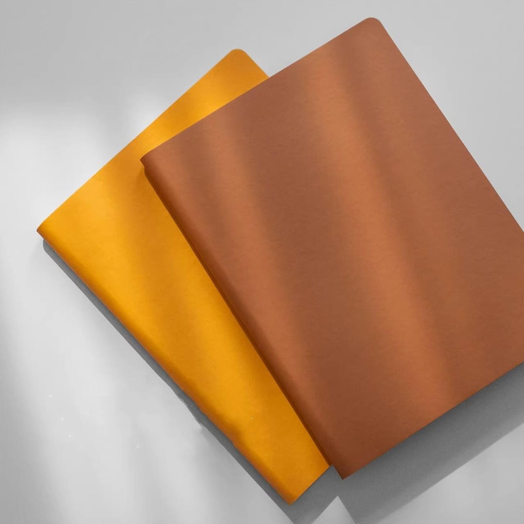 B5 Basic Color Leather Cover Lined Notebook Personalized Thick Notepad ...