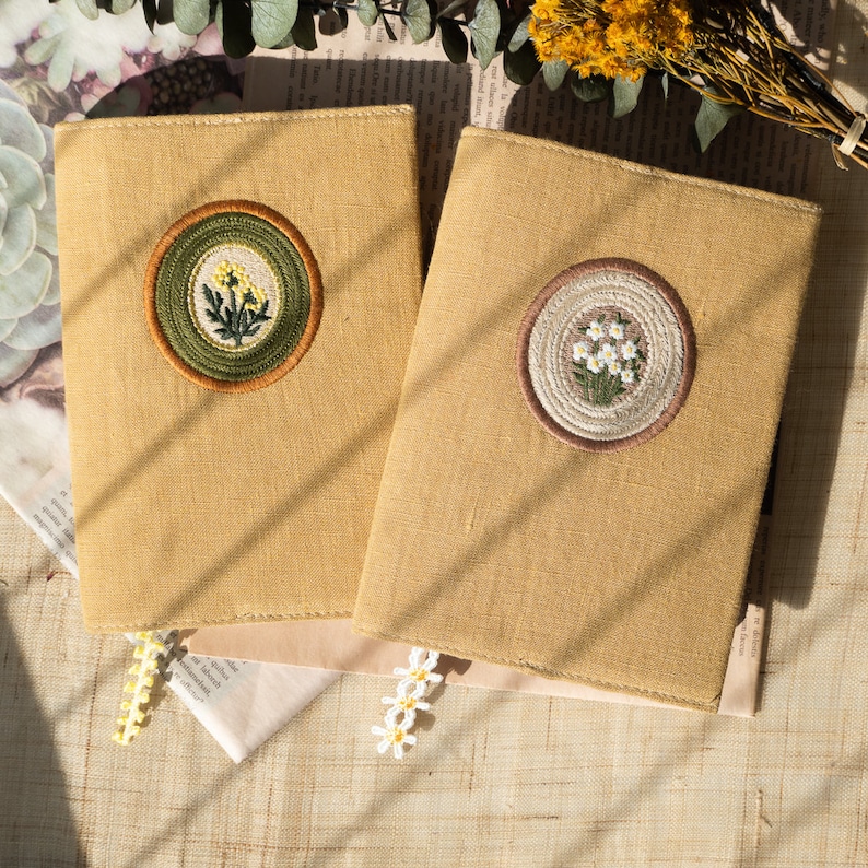 Daisy Calendula Journal Cover Embroidery A5 B6 A6 Notebook Protector ...