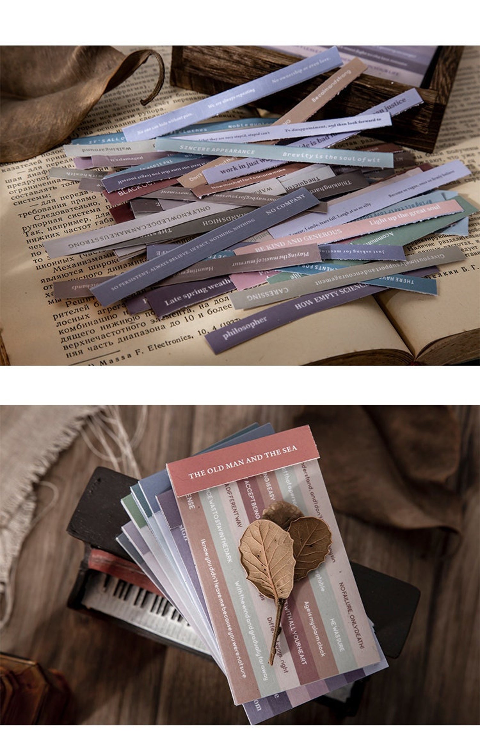 English Words Phrases Decorative Stickers 40 Sheets Die Cut ...