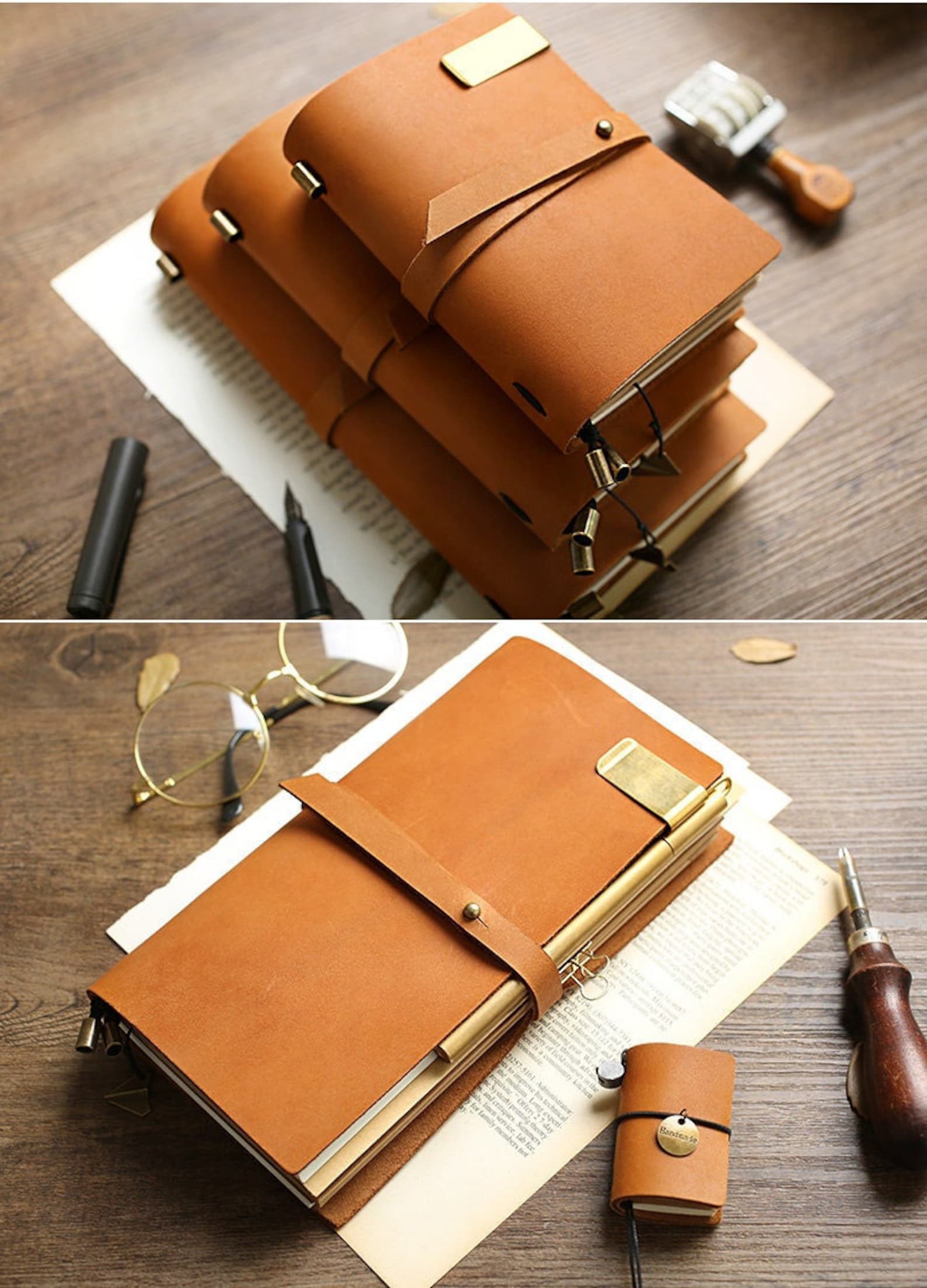 Personalized Leather Bound Journal Refillable Leather - Etsy