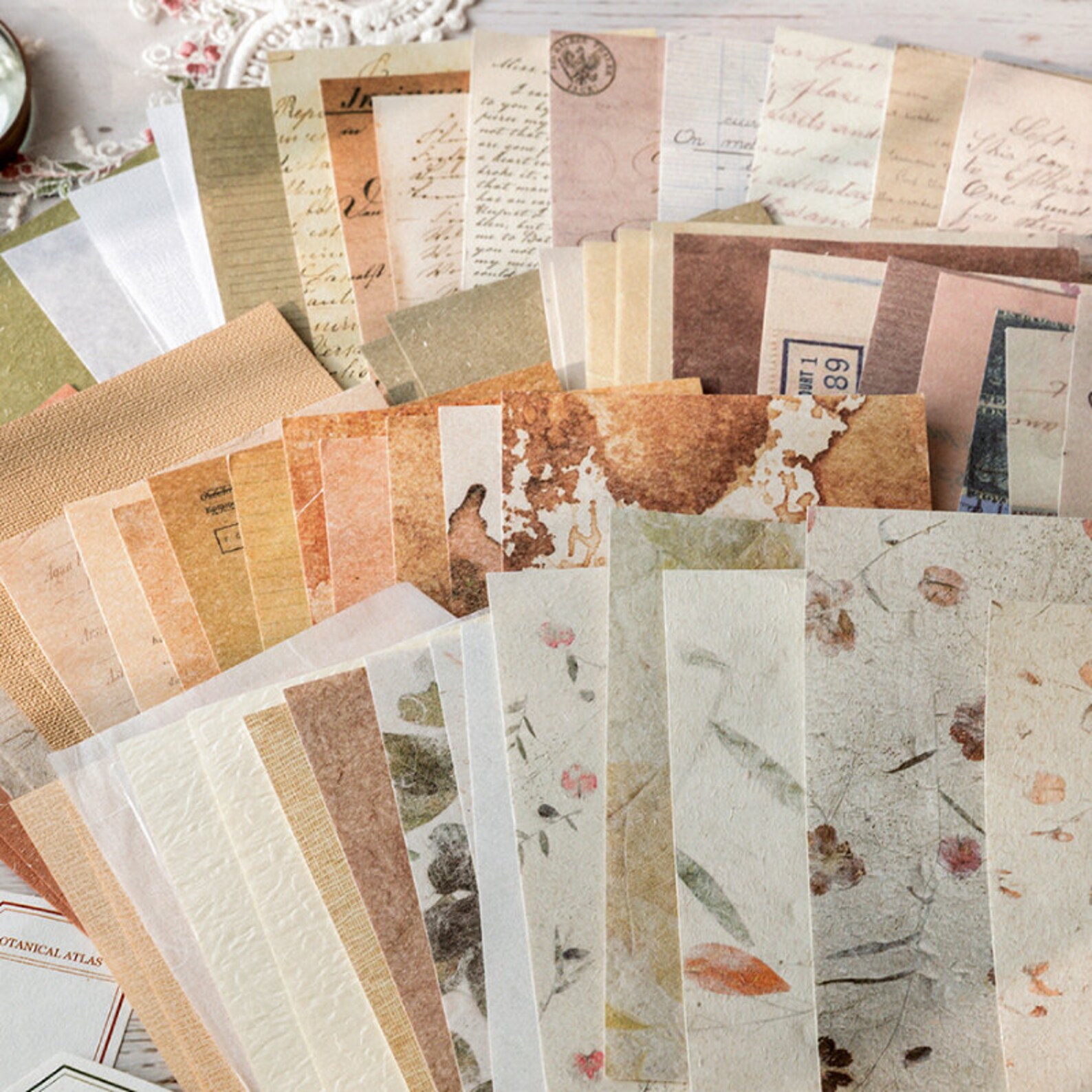 Vintage Ephemera Background Paper Rustic Journaling Supplies Junk ...