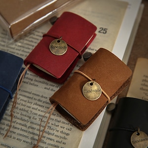 Mini Leather Leather Traveler Notebook Tiny Personalized Journal ...