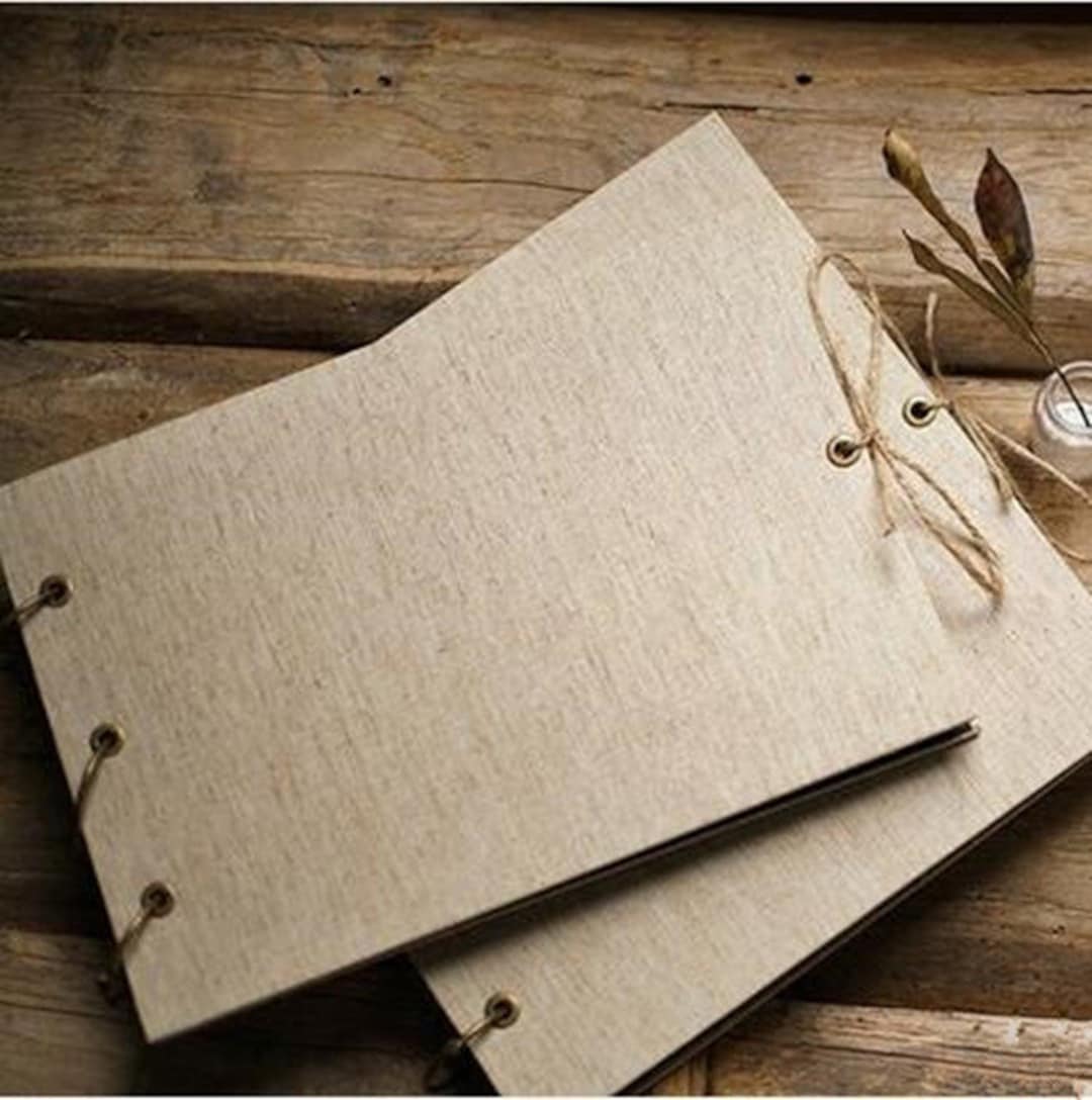 Linen Cover Ring Binder Scrapbook Album 50P. Horizontal Square Wedding ...