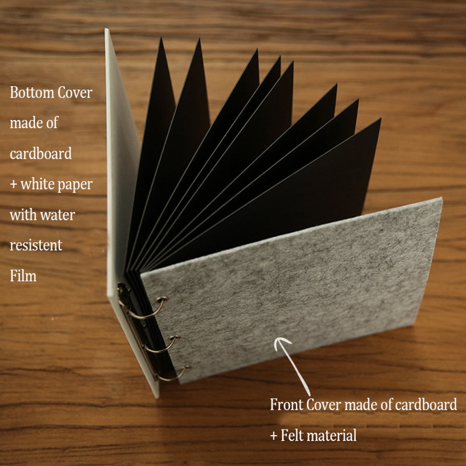 Felt Cover Ring Binder Kraft Menu Book Restaurant Menu Wine - Etsy