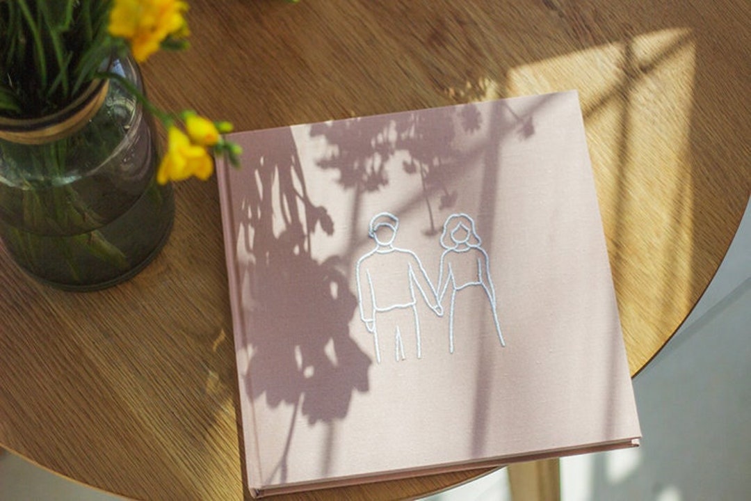 Personalized Embroidery Photo Album Wedding Linen Cover Scrapbook ...
