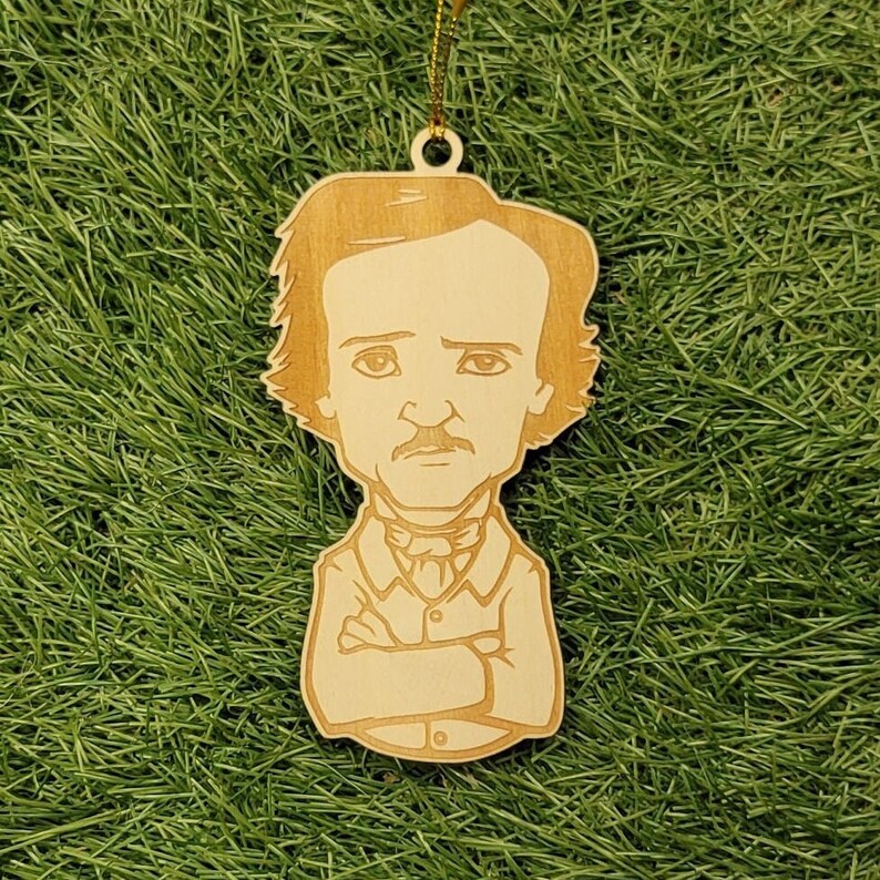 Edgar Allen Poe Ornament - Laser Cut - Wooden - Christmas - MADE IN ...