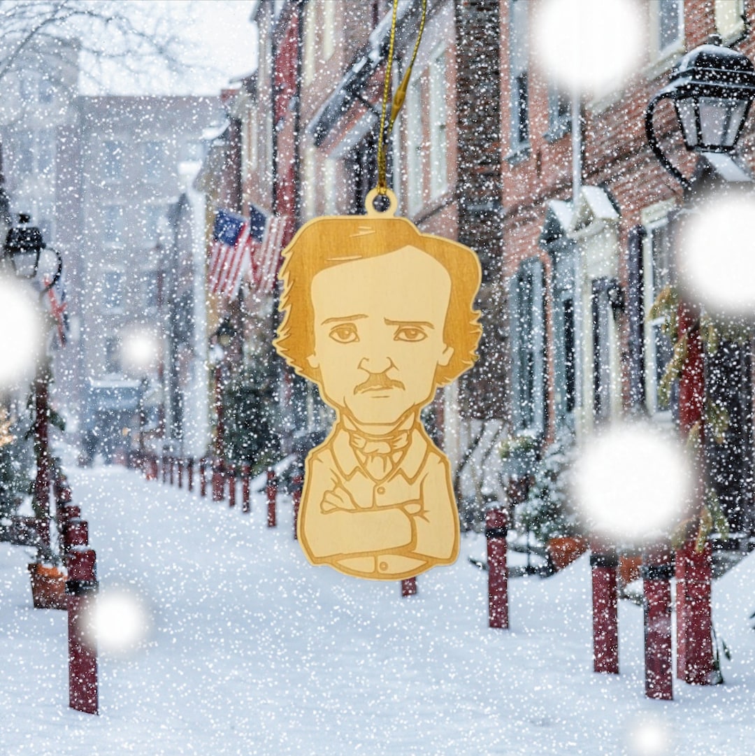 Edgar Allen Poe Ornament - Laser Cut - Wooden - Christmas - MADE IN ...