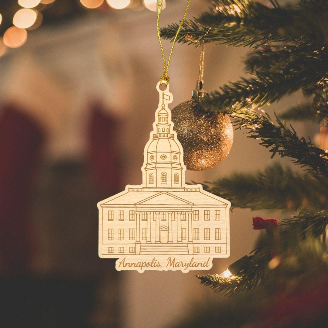 Maryland State House Ornament - Laser Cut - Wooden - Christmas - Etsy
