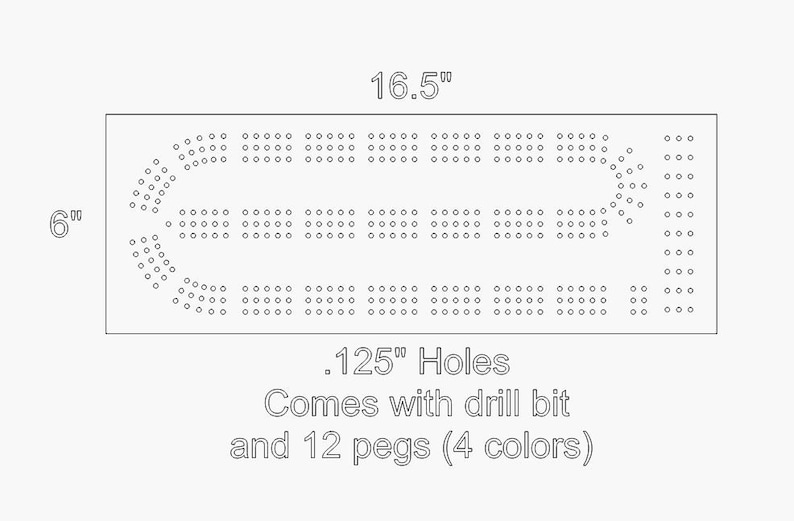 Cribbage Board Template Acrylic, Laser-cut With Drill Bit and 12 Metal ...